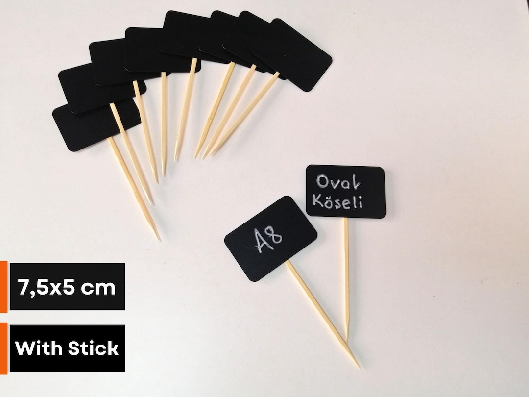 25 Pcs of Erasable Black Tag With Sticks, Decorative Price Tag and ...