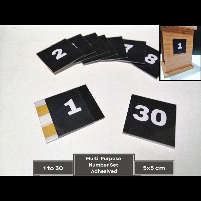 Multipurpose Stickable PVC Numbering Set, Transparent Adhesive Napkin ...