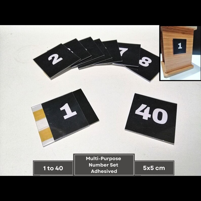 Multipurpose Stickable PVC Numbering Set, Transparent Adhesive Napkin ...