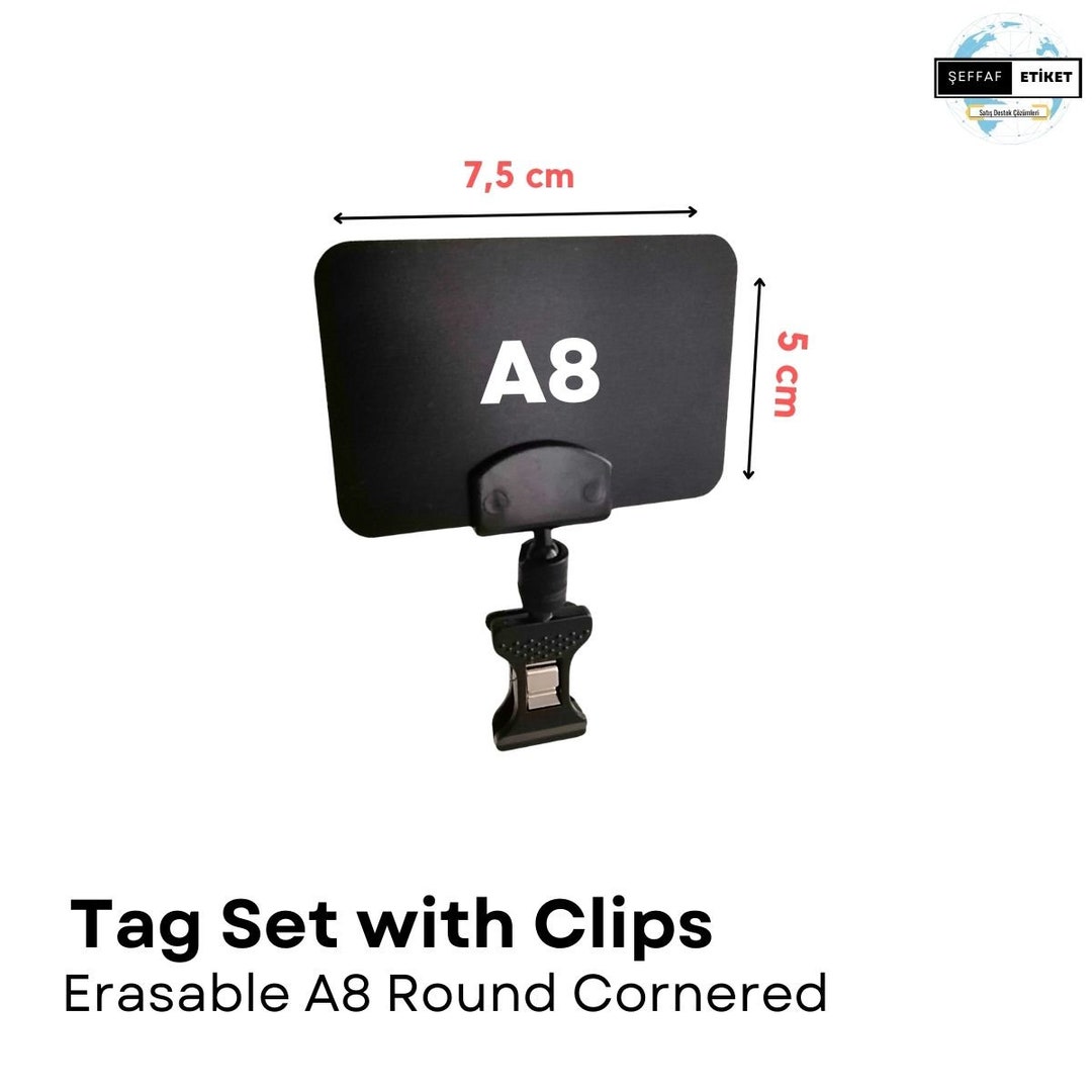 10 Pcs of Erasable PVC Black Tag With Clips, Price Tag, Hang Tag ...