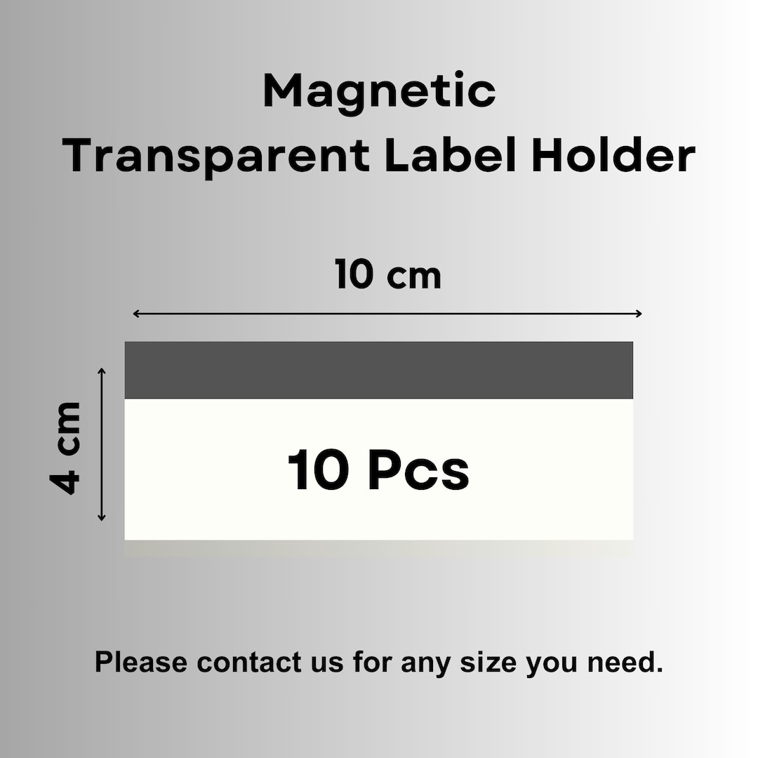 10 Pcs Transparent Label Holder With Magnet, Protective Label Cover ...
