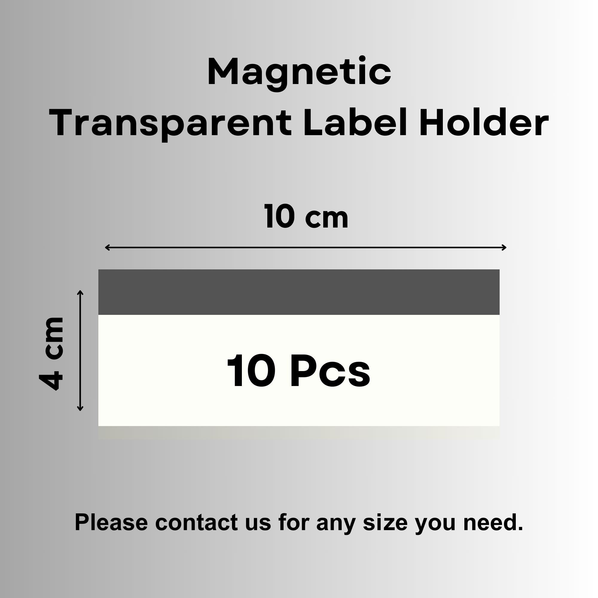 10 Pcs Transparent Label Holder With Magnet, Protective Label Cover ...