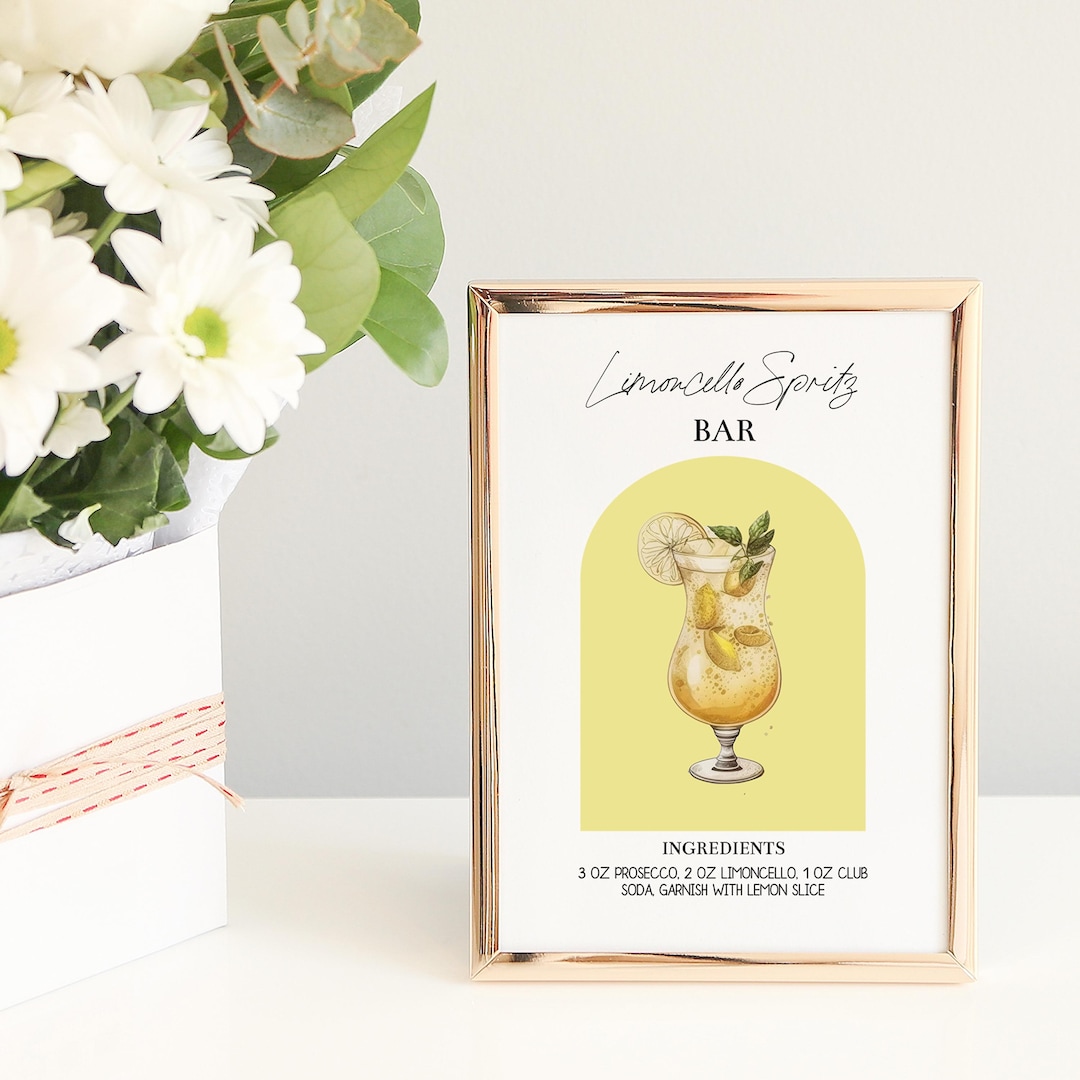 Limoncello Bar Print, Aperol Spritz Bar, Hugo Spritz Bar Sign ...