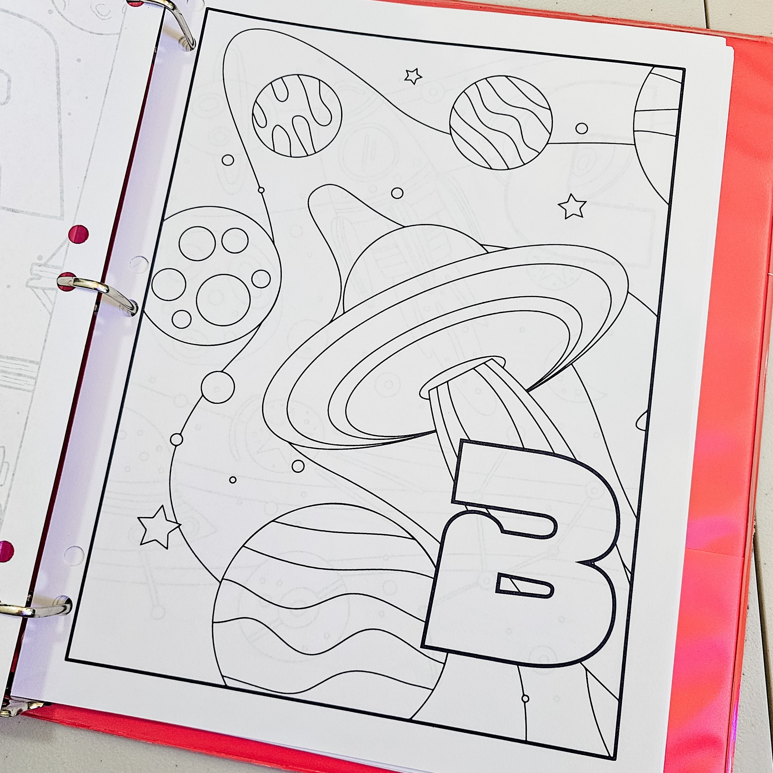 Space ABC Coloring Pages: Rocket, UFO, Astronaut (PDF) - Etsy
