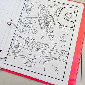 Space ABC Coloring Sheets - Fun UFO, Rocket and Astronaut Designs ...