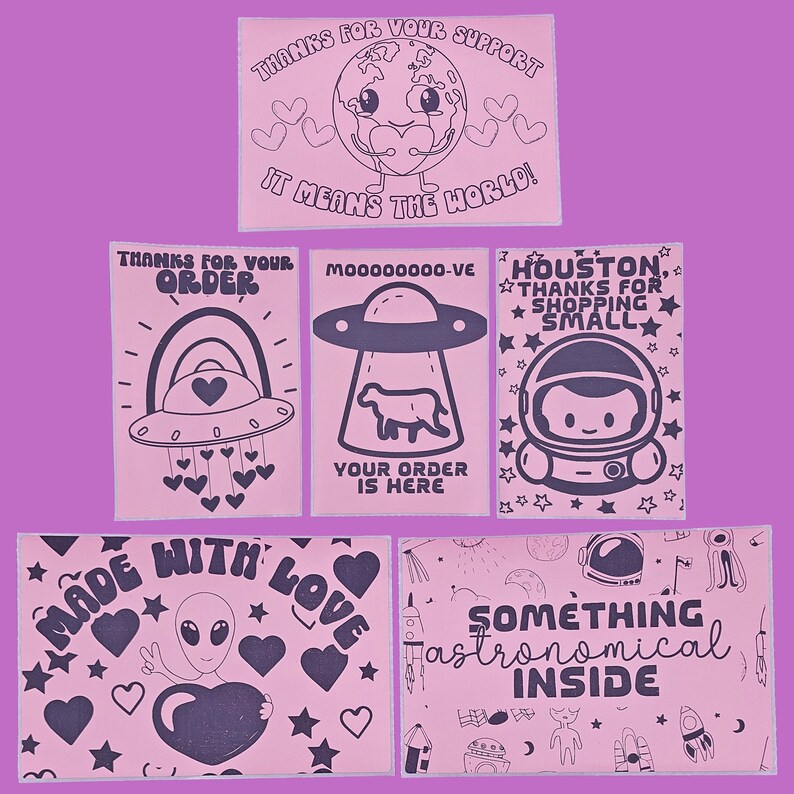 Space Alien Thermal Label Bundle: 4x6 Packaging Stickers (PNG JPG PDF ...