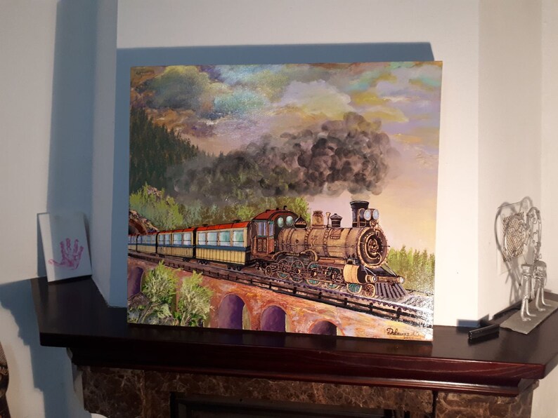 Acrylic Painting, Handmade, Steam Locomotive ,westworld - Etsy