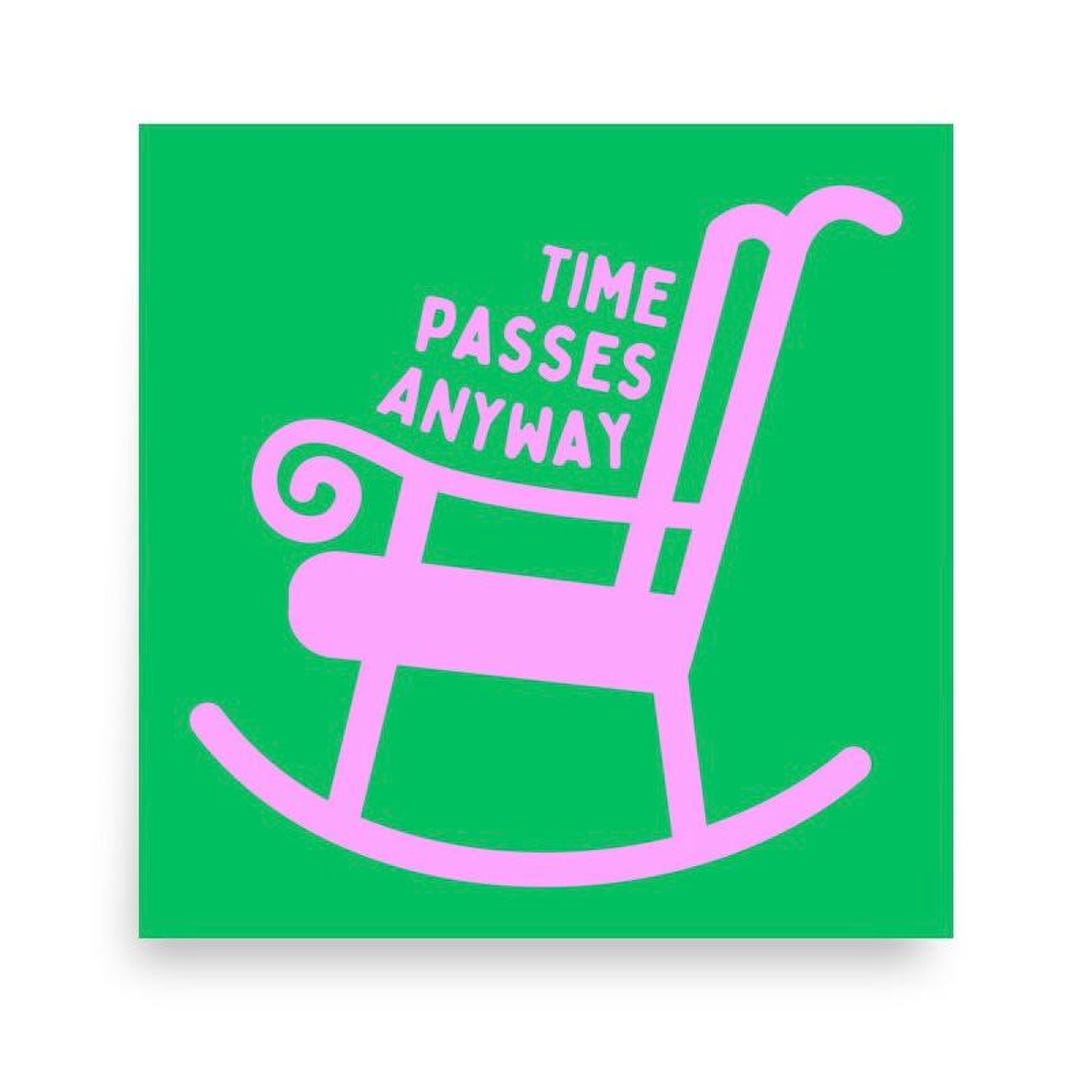 Time Passes Anyway Art Print Colorful Rocking Chair Drawing, Modern ...