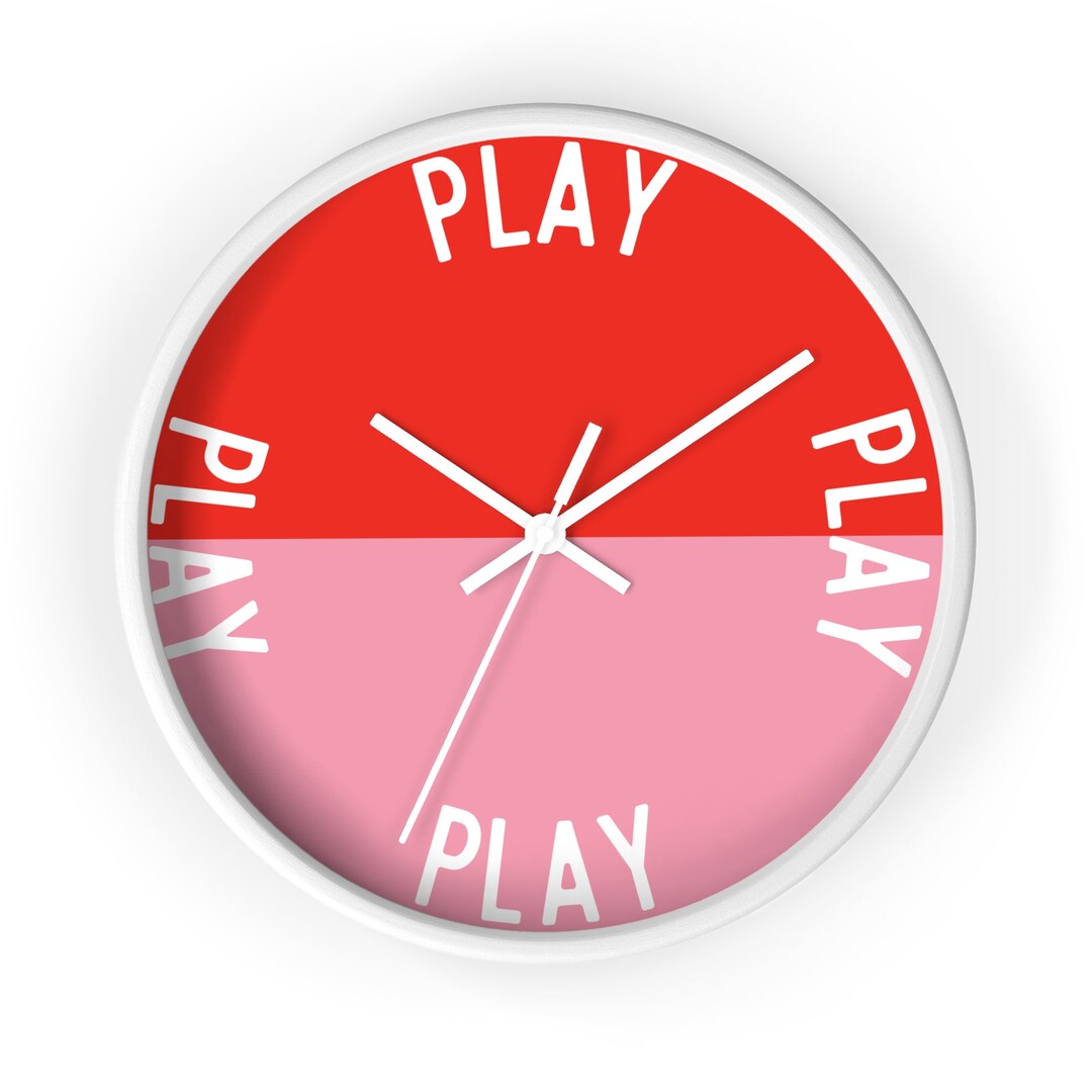 Time to Play Clock, Groovy Home Clock Funky Clock Retro Clock Wooden ...