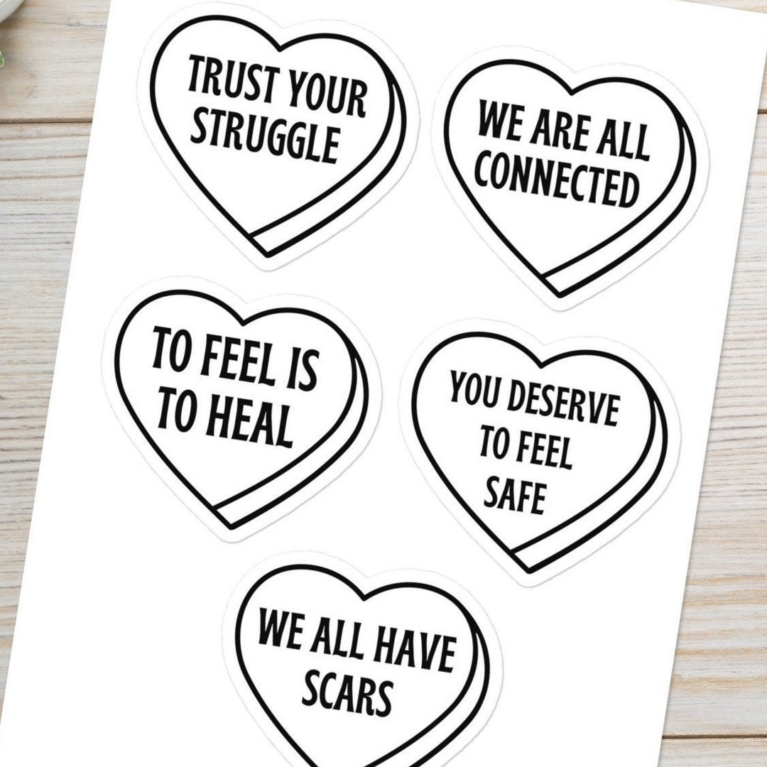 Mental Health Sticker Sheet, Inspirational Quotes Lap Top Sticker ...
