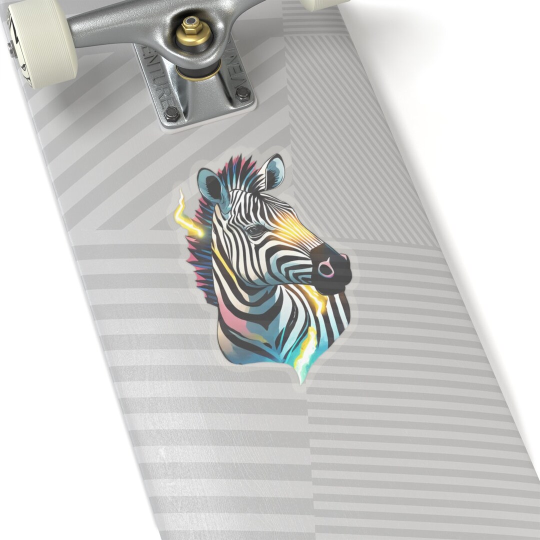 Colorful and Realistic Looking Zebra With Lightning Bolts for Stripes ...
