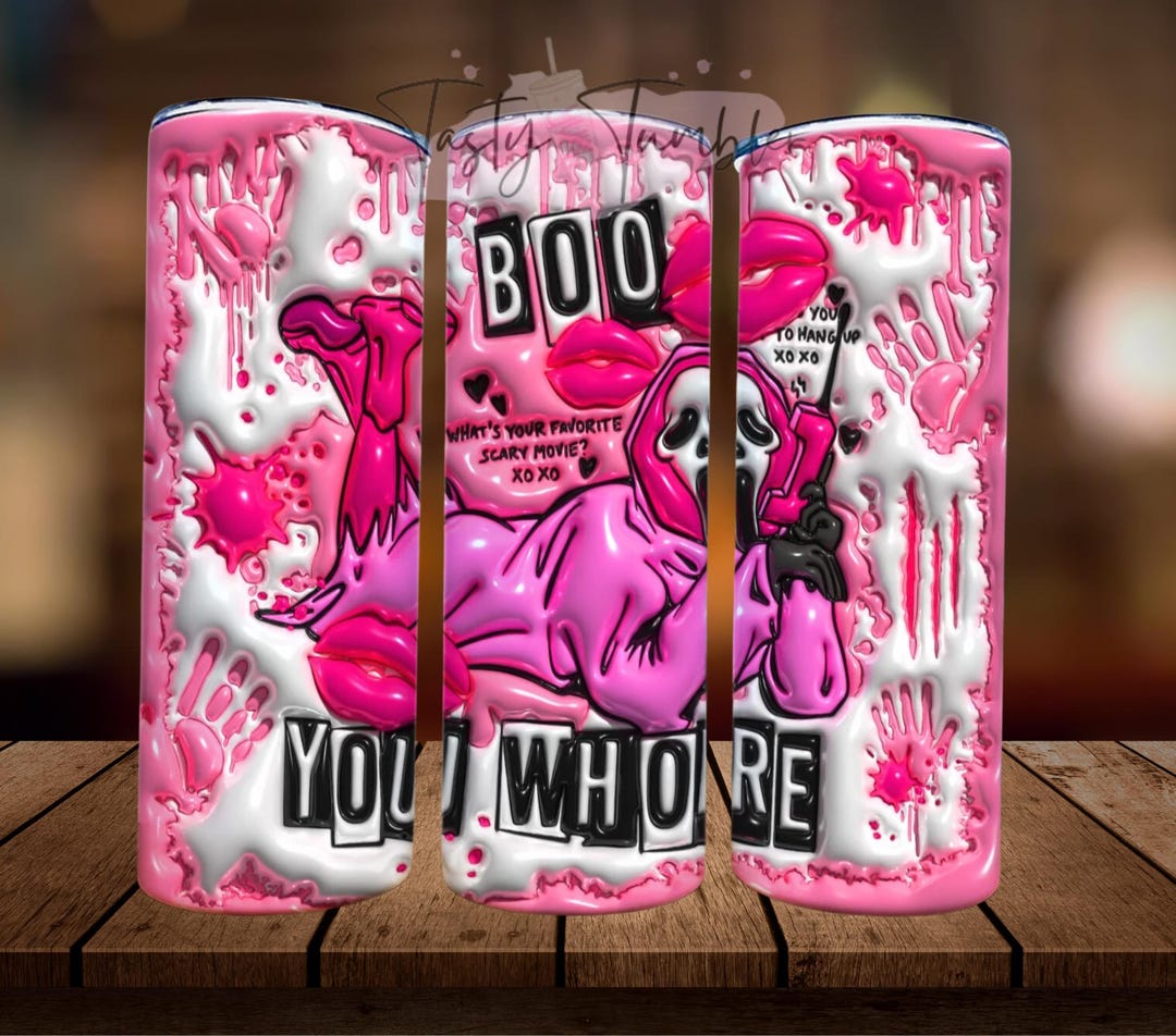 Pink Killer Boo You Character Halloween 20oz Tumbler Wrap - Etsy