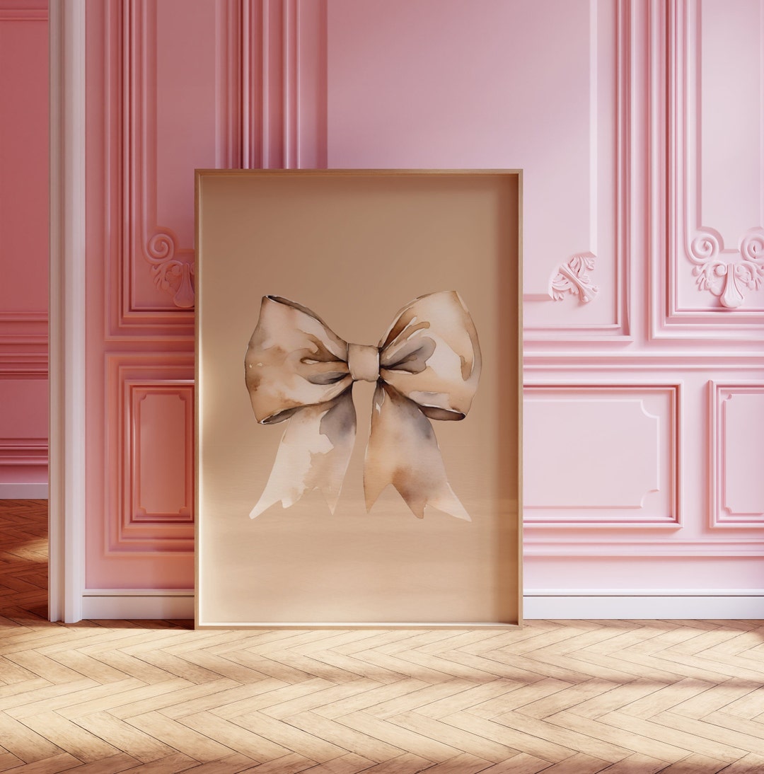 Balletcore Wall Art Coquette Room Decor Watercolor Bow Print ...