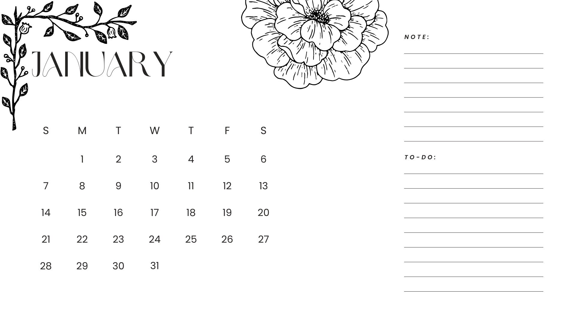 2024 Printable Calendar - Etsy