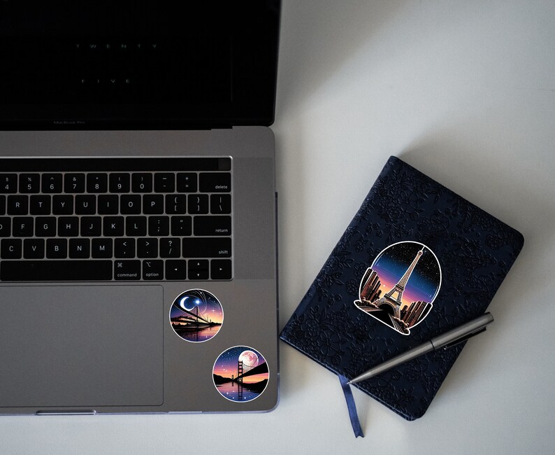 Night City Stickers / Starry Night City Clipart / Starry Night Sky ...