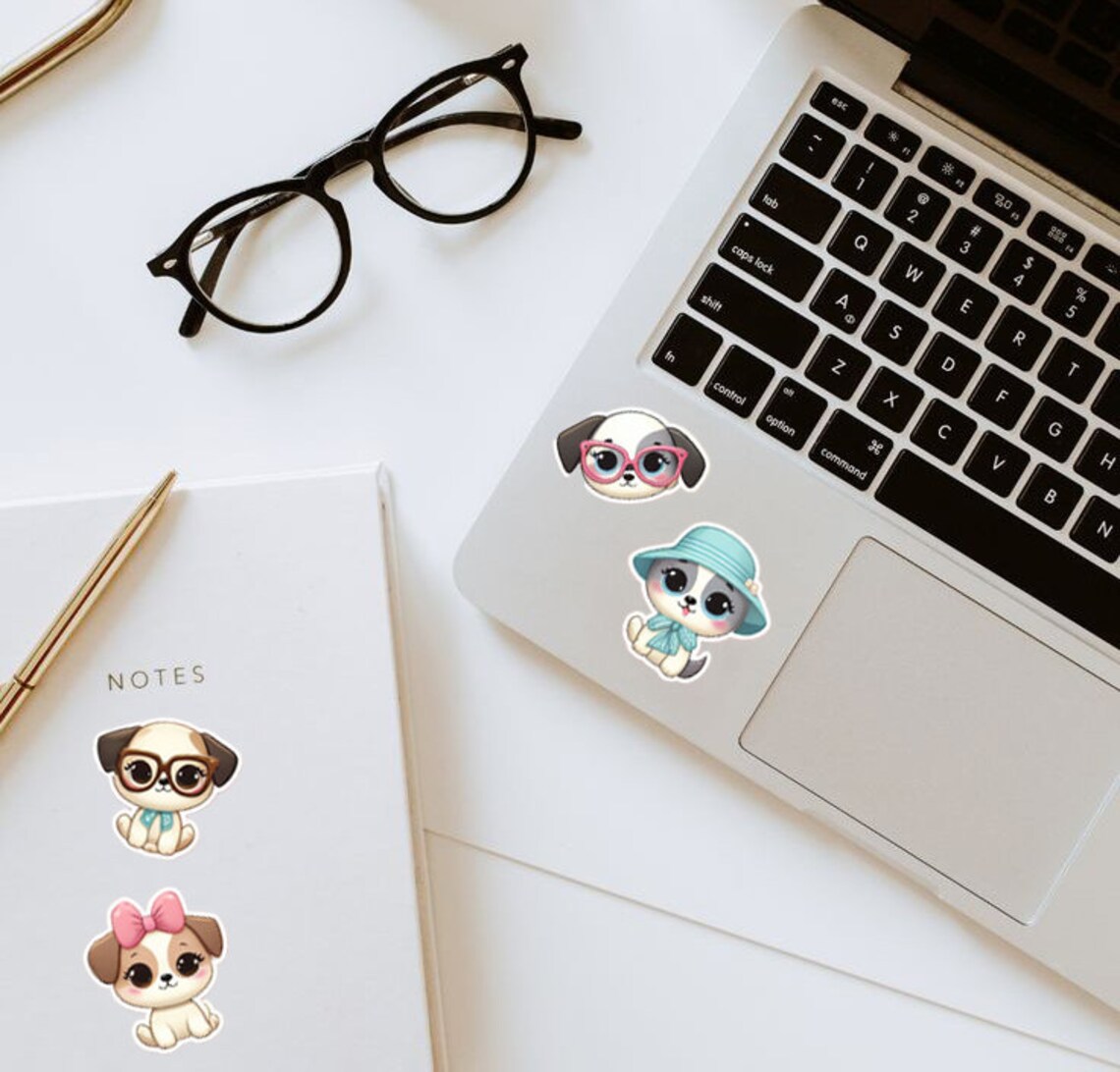 Printable Dog Stickers / Print and Cut Dog Stickers / Cute Dog Stickers ...