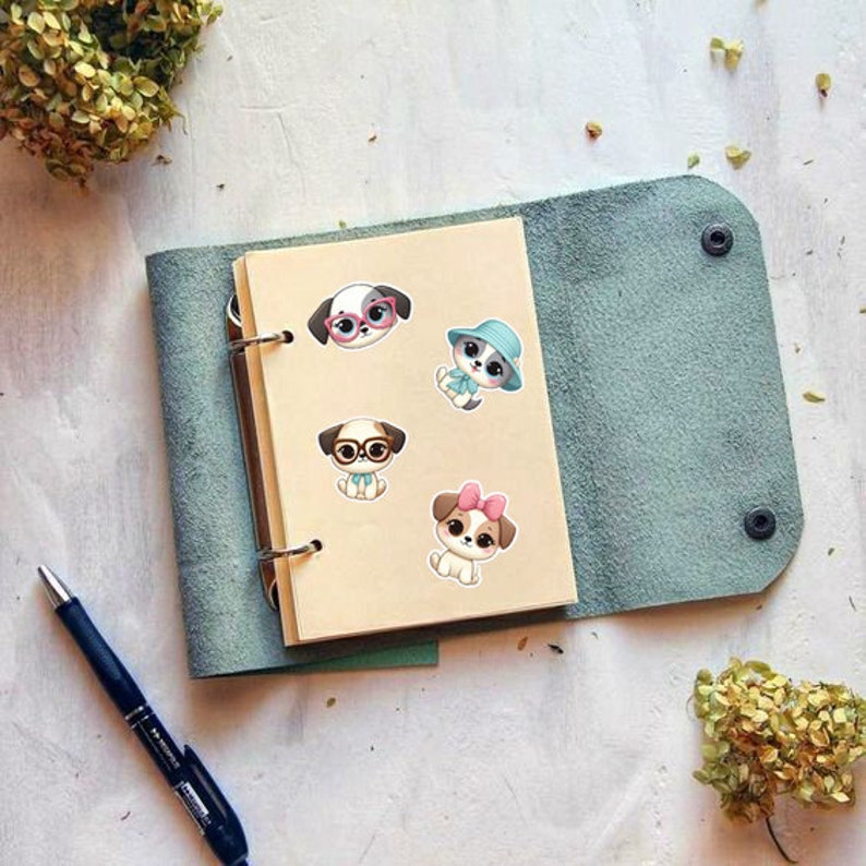 Printable Dog Stickers / Print and Cut Dog Stickers / Cute Dog Stickers ...