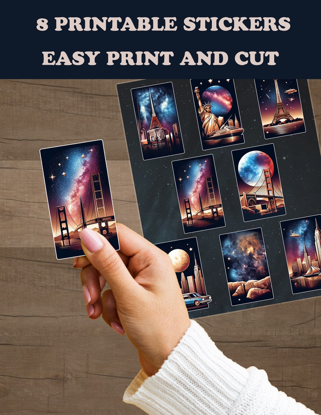 Night City Stickers / Starry Night Sky Scenery Stickers / Starry Night ...