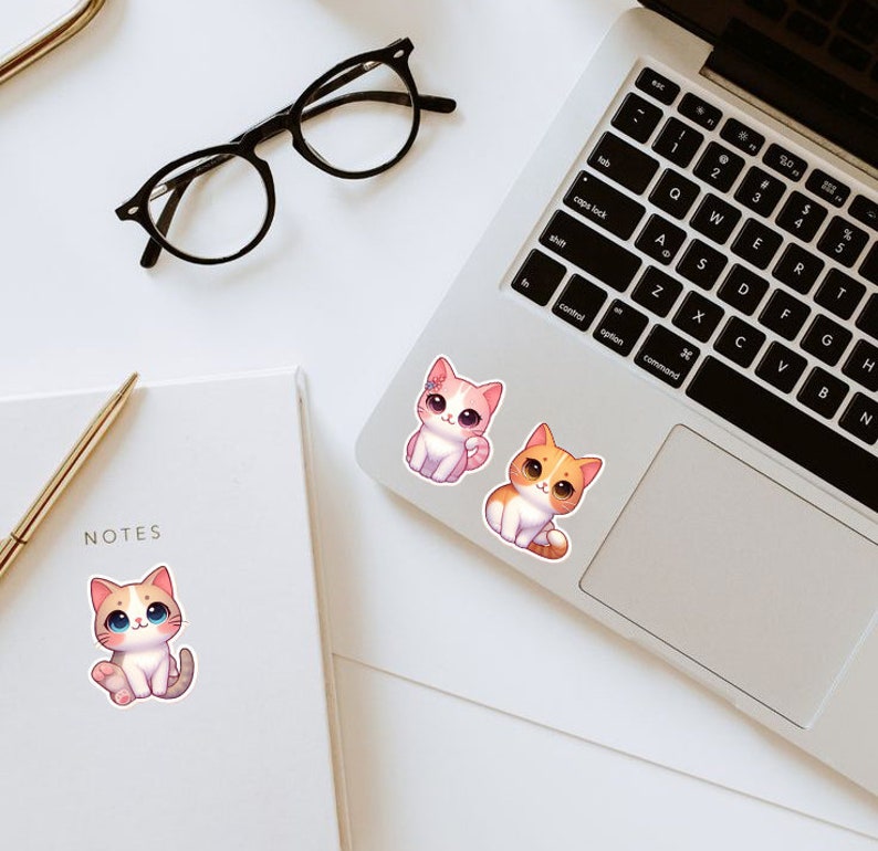 Printable Cat Stickers / Cute Cat Stickers / Cute Animal Stickers ...