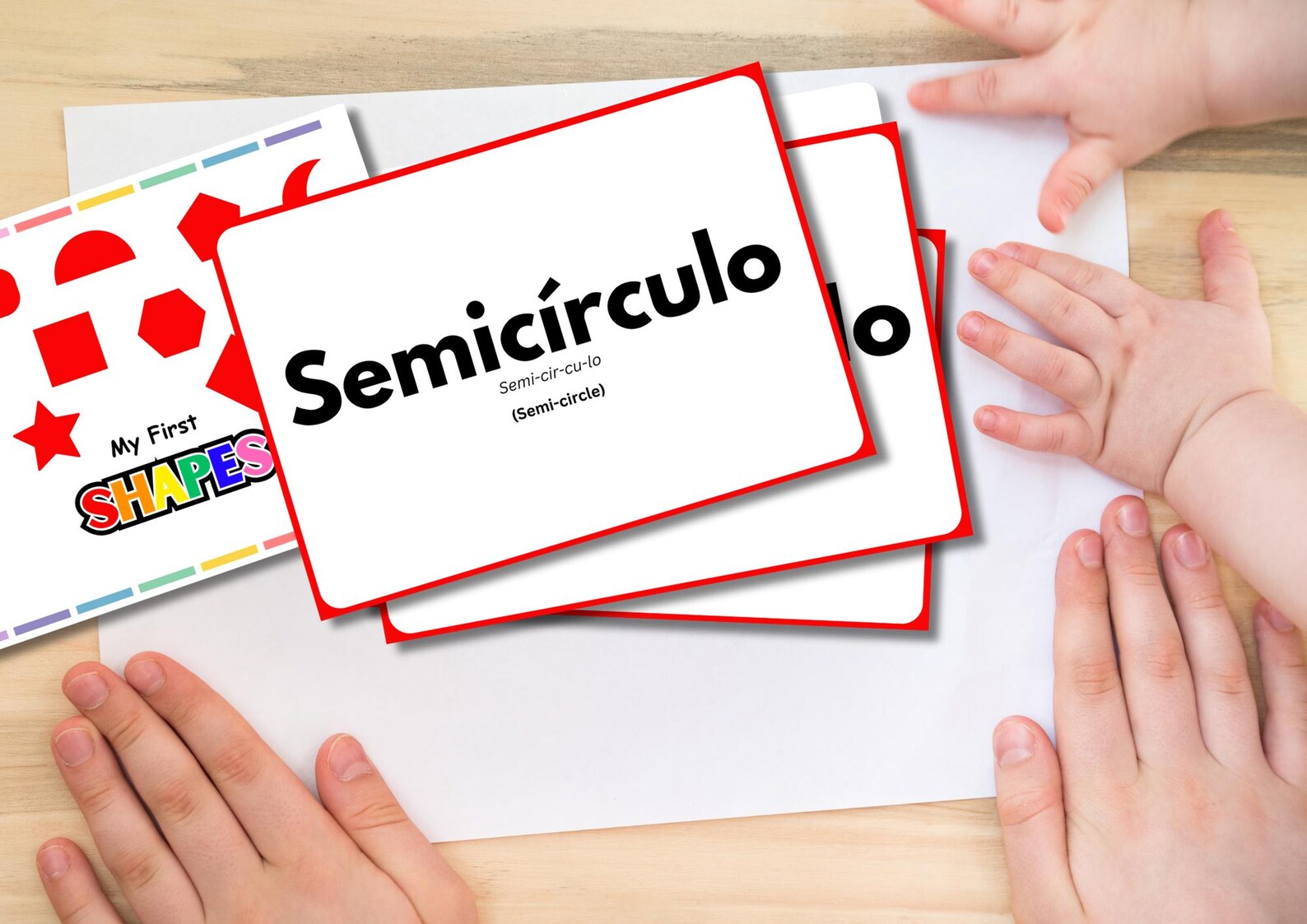 A5 Shape Flash Cards for Toddlers | Spanish-english Bilingual ...