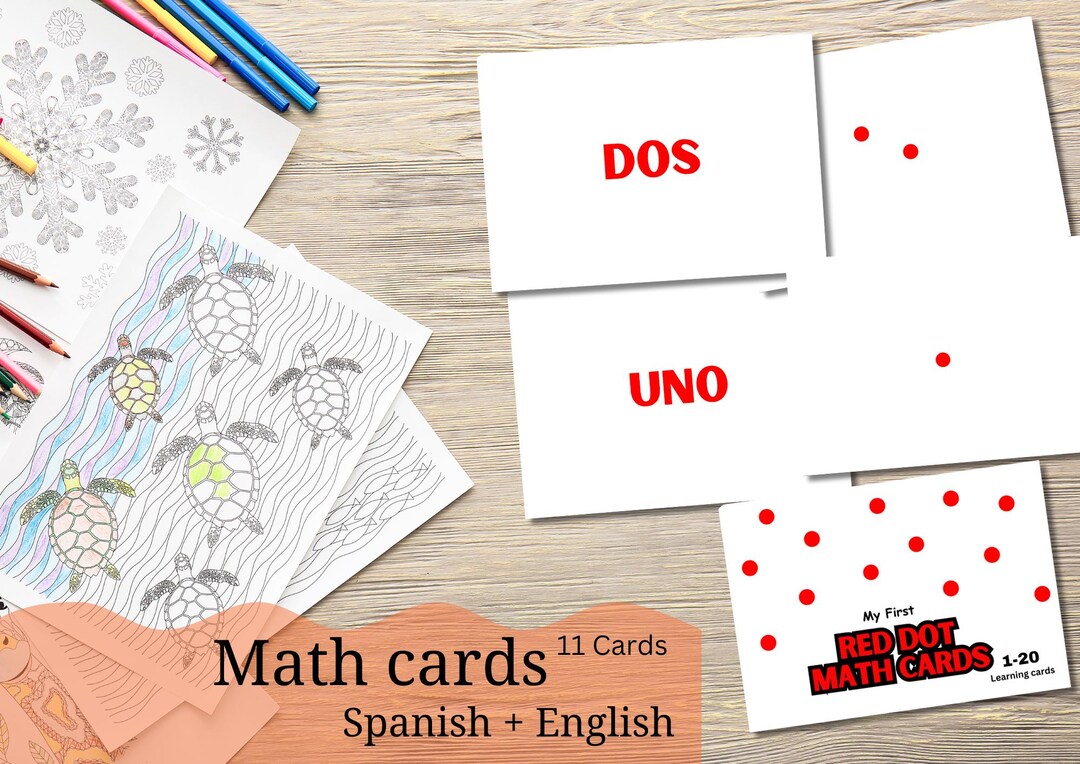 Red Dot Math Flashcards | Glenn Doman | Digital PDF | Number Flashcards ...