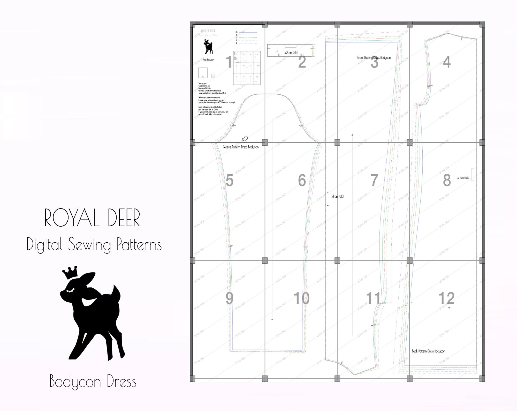 Bodycon Dress Sewing Pattern - Etsy