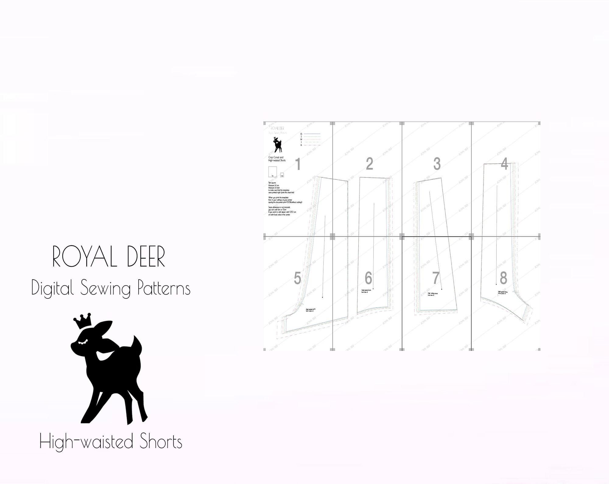 High-waisted Shorts Sewing Pattern - Etsy