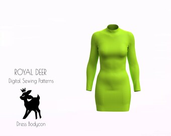 Bodycon Dress Sewing Pattern - Etsy