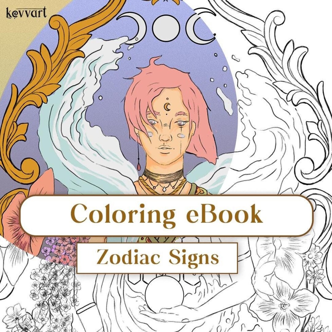 Coloring Book of the Zodiac Signs, Printable Coloring Pages for ...