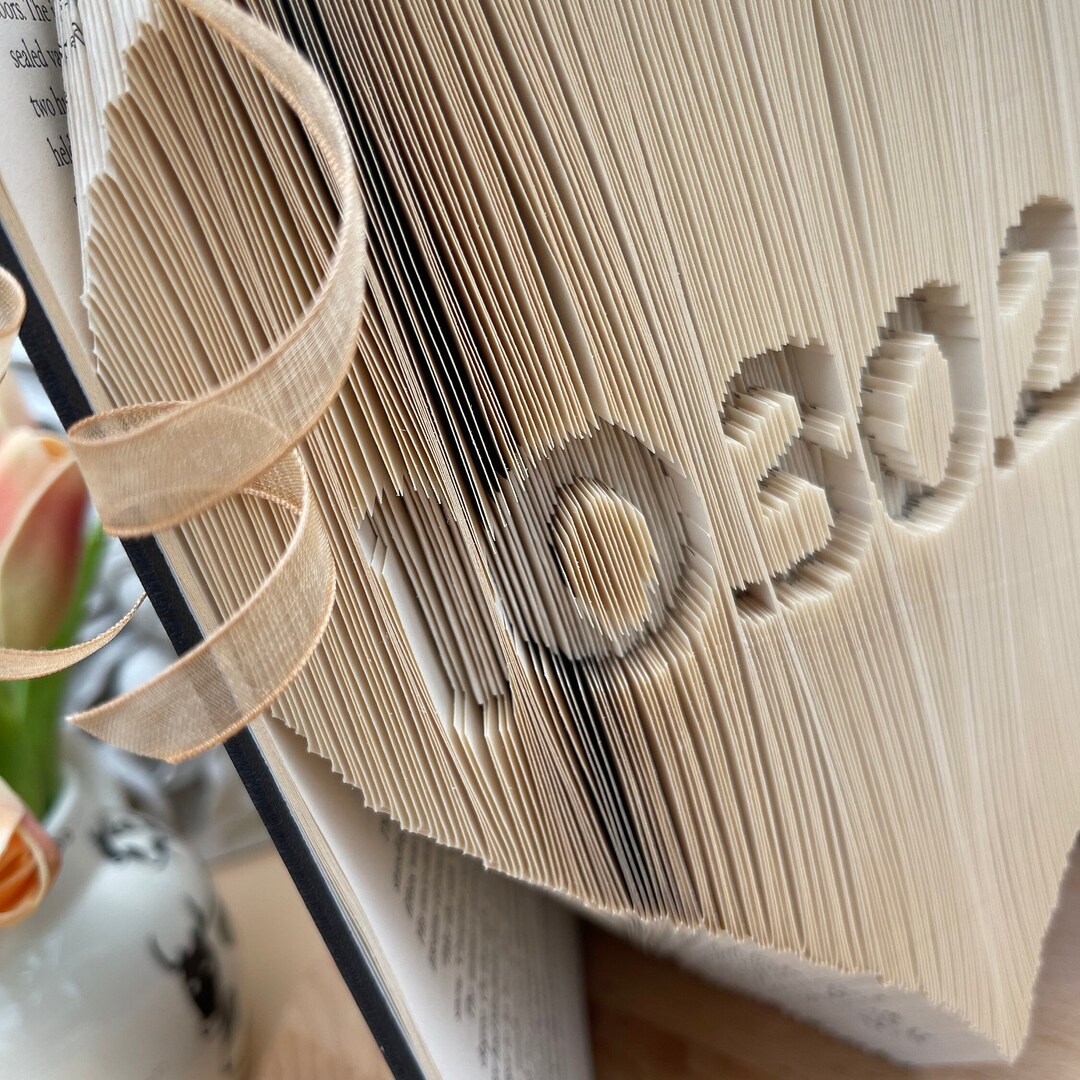 Special Anniversary Card, Message in a Heart, Reloved Book Art, Living ...