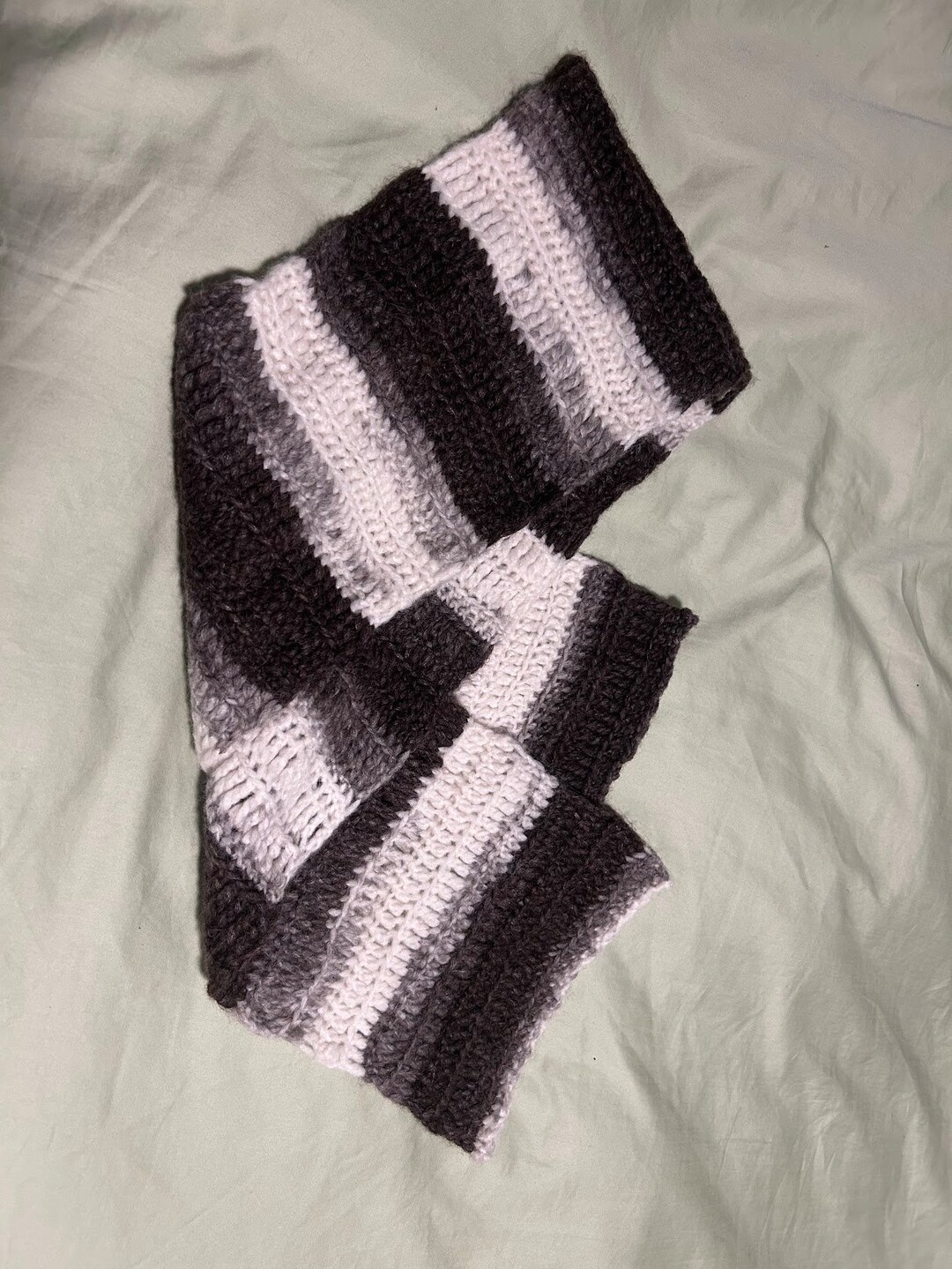 Varigated Crochet Wool Scarf Winter Neck Warmer Pretty Unique Throat ...