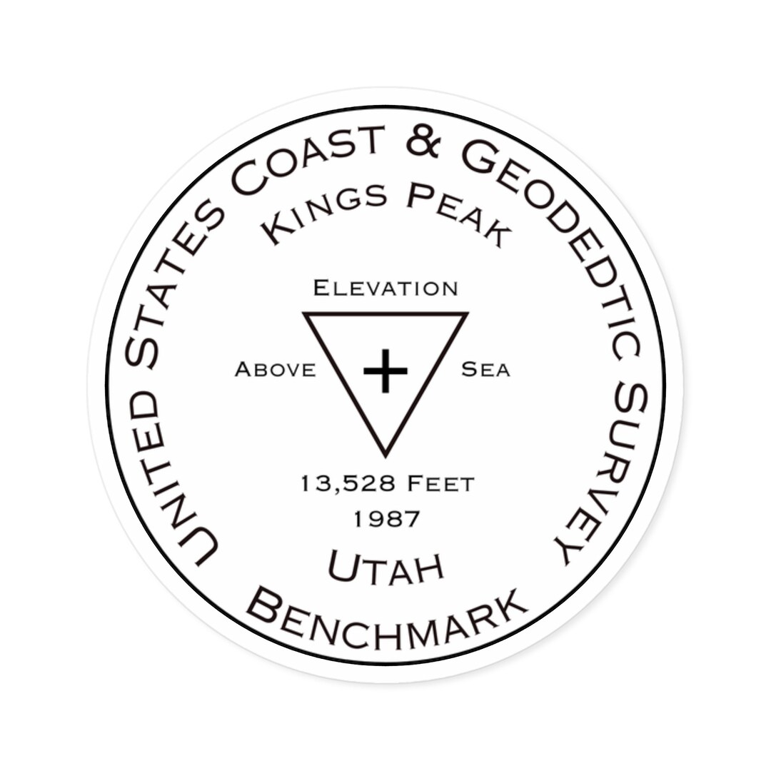 Kings Peak Park Sticker | Observation Point USGS Benchmark Sticker ...
