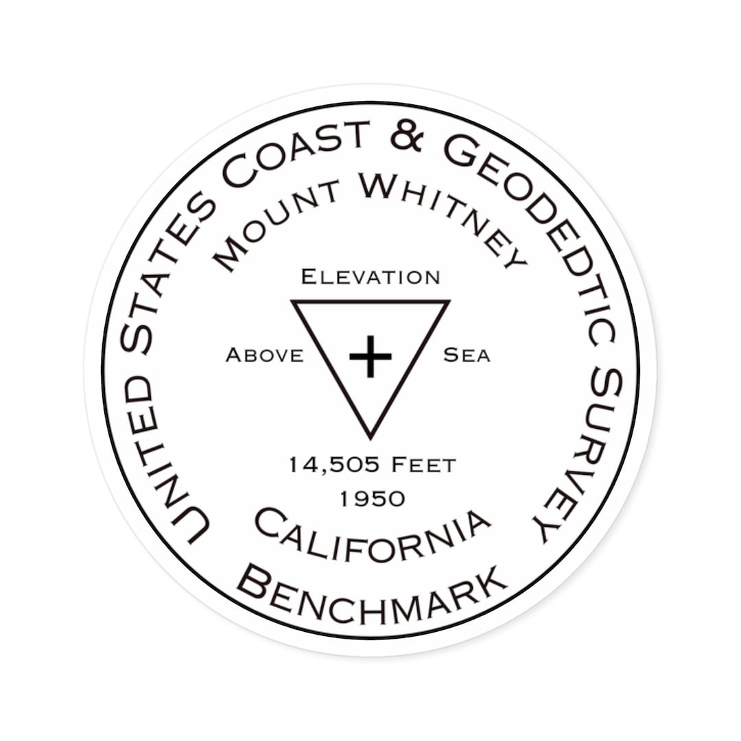 Mount Whitney Park Sticker | Observation Point USGS Benchmark Sticker ...