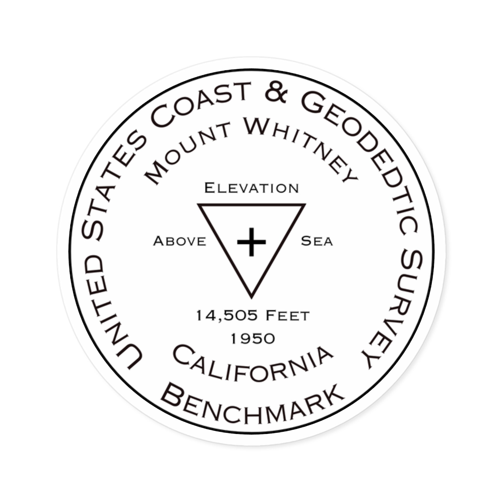 Mount Whitney Park Sticker | Observation Point USGS Benchmark Sticker ...
