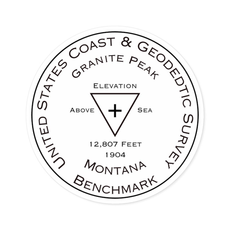 Granite Peak Park Sticker | Observation Point USGS Benchmark Sticker ...
