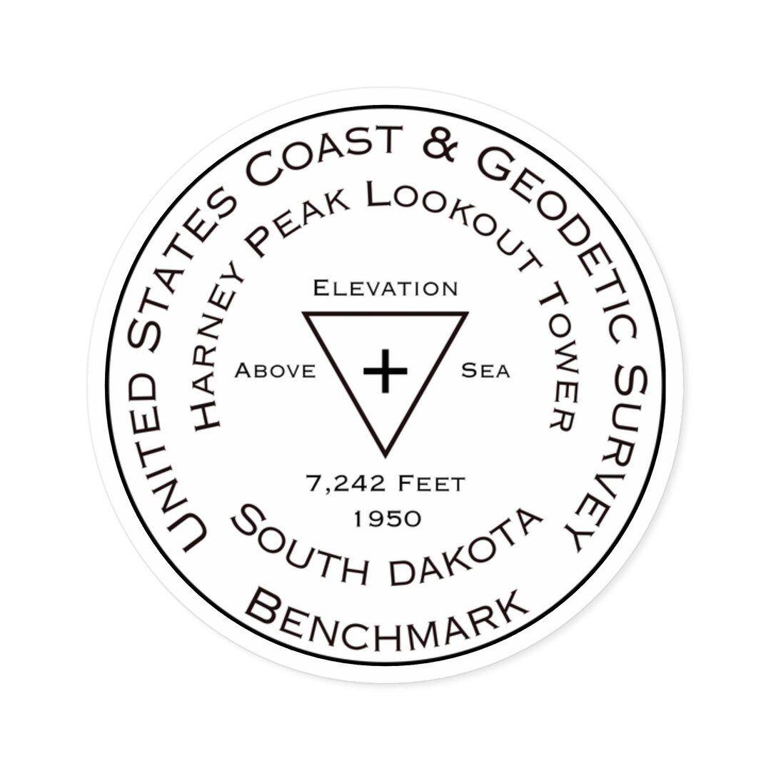 Harney Peak Park Sticker | Observation Point USGS Benchmark Sticker ...