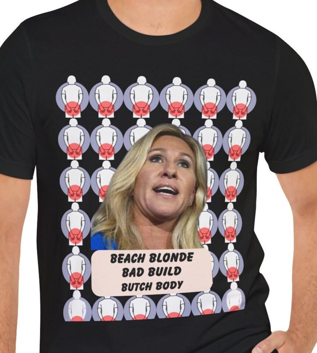 Bleach Blonde, Bad Built, Butch Body T-shirt. Display the Name That ...