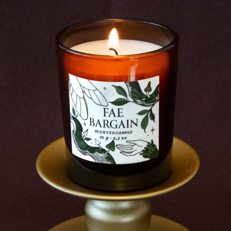 Fae Bargain Scented Fantasy Candle Moss, Forest, Amber - Etsy