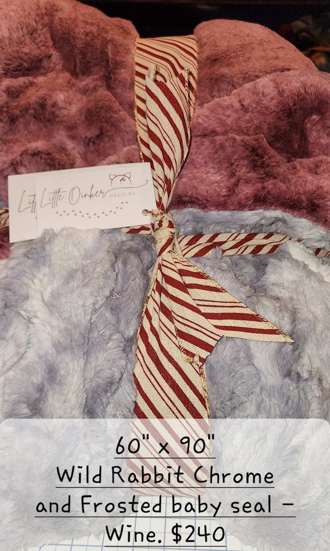 Wild Rabbit Chrome and Frosted Baby Seal Wine - 60 X 90 Inches - Etsy