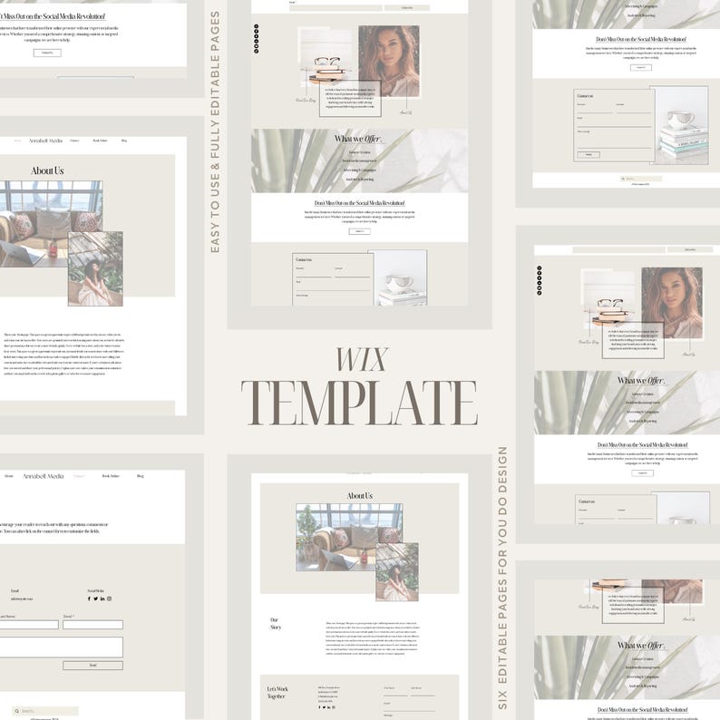 Wix Website Template for Social Media Manager, Blog Design, Businesses ...