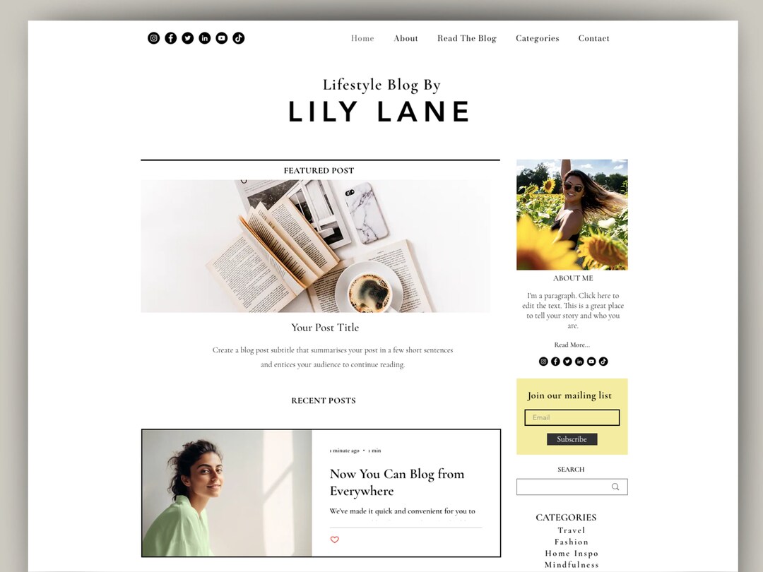 Website Template for Wix - Wix Template, Wix Theme,blog Theme, Coach ...