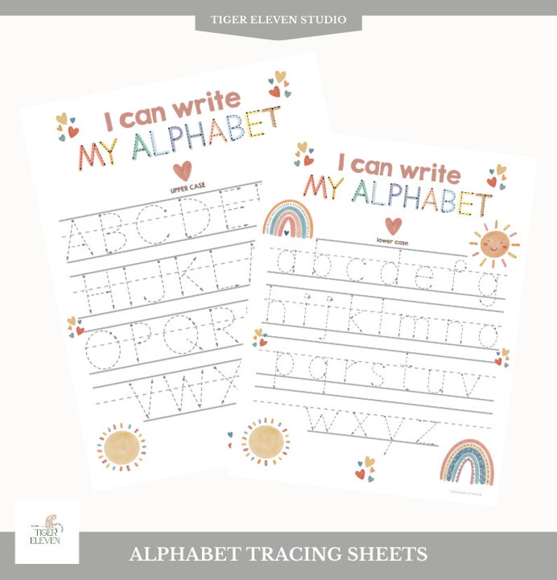 Alphabet Tracing Handwriting Preschool Kindergarten Alphabet Printable ...