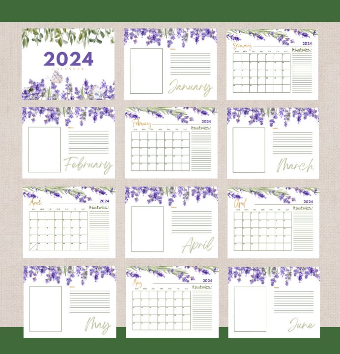 Printable 2024 Calendar, Notes Section, US Holidays, Desk Calendar ...