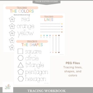Tracing Workbook Alphabet Lines Numbers Colors Shapes Animals Sheets ...