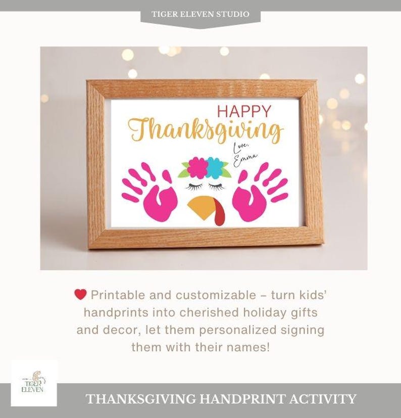 Turkey Handprint Art Printable | Thanksgiving Kids Craft | Preschool ...