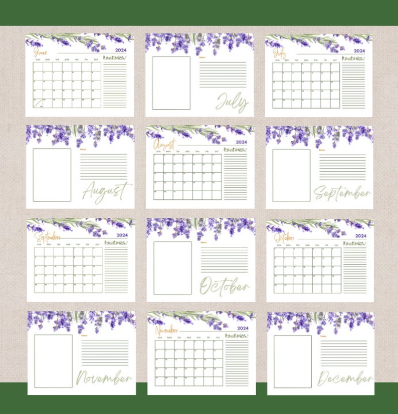 Printable 2024 Calendar, Notes Section, US Holidays, Desk Calendar ...