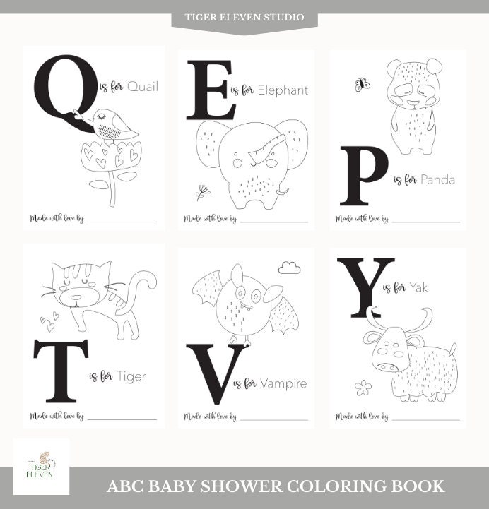 Baby Shower ABC Personalized Activity Game | Editable Baby Shower ...