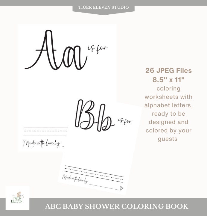 Baby Shower ABC Activity Game Personalized ABC Baby | Editable Baby ...