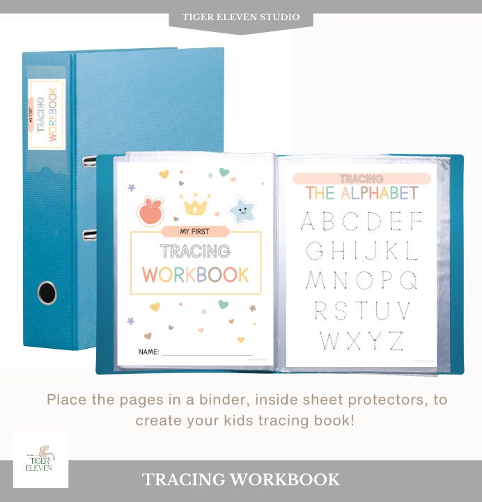 Tracing Workbook Alphabet Lines Numbers Colors Shapes Animals Sheets ...