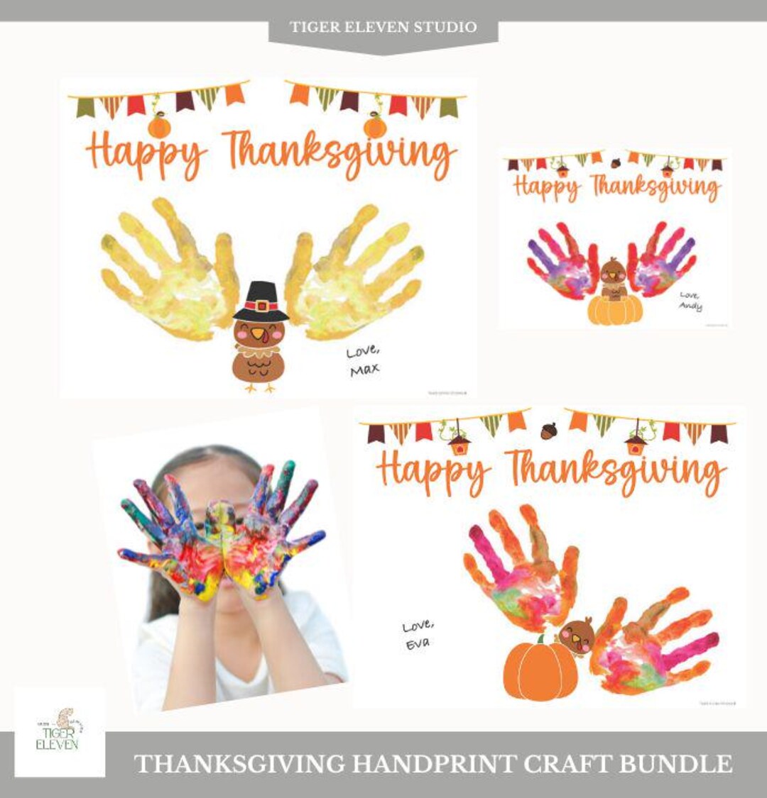 Thanksgiving Handprint Craft Bundle | Thanksgiving Kids Craft ...